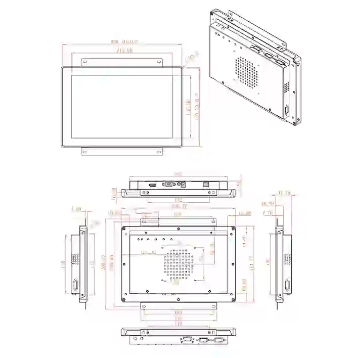 10.1In 1280X800 10Point Touch Industrial Lcd Display Monitor